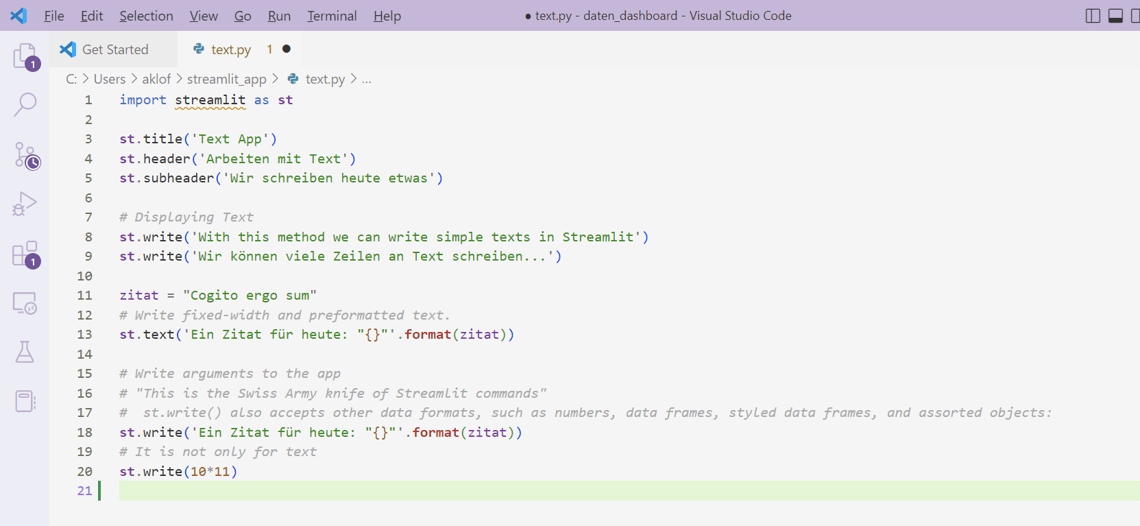 Datendashboards und Apps mit Streamlit: Erste Schritte - DATEN VERSTEHEN